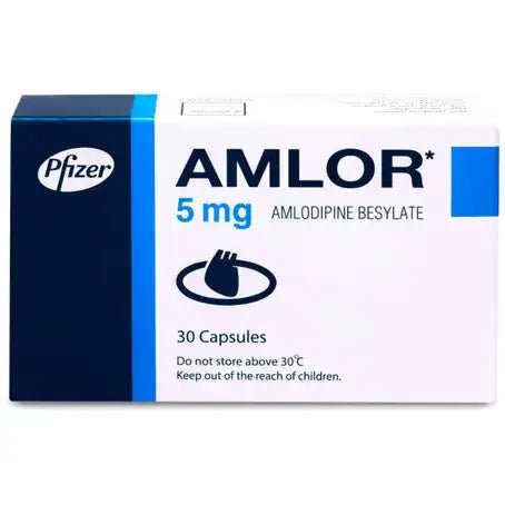 Amlor 5 mg 30 capsules – Sidalih.com || صيدلية.كوم
