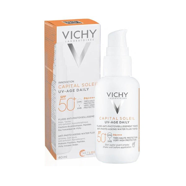 فيتشي كابيتال سولاي SPF 50+ UV-Age واقي شمس ملون مقاوم لعلامات تقدم سن – Sidalih.com || صيدلية.كوم