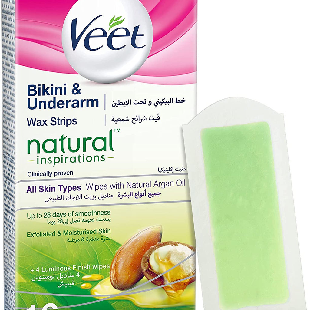 Veet Wax Strips with Argan Oil for Underarms and Bikini Hair Removal - – Sidalih.com || صيدلية.كوم
