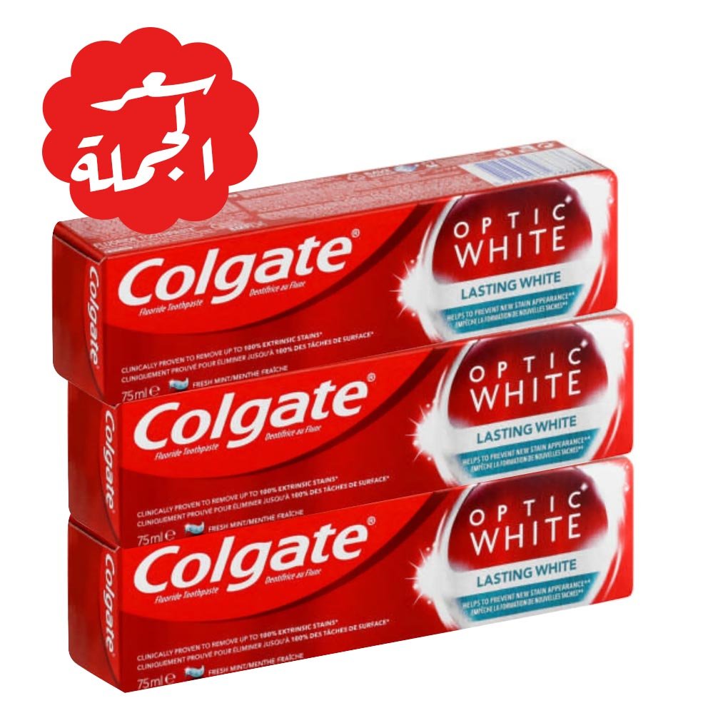 Presentation of Colgate Toothpaste Optic White Extended White 75 ml x – Sidalih.com || صيدلية.كوم