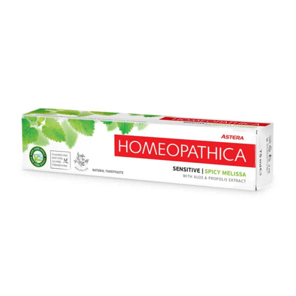 Astera Homeopathica Sensitive Toothpaste Spicy Melissa Flavor 75 ml ...