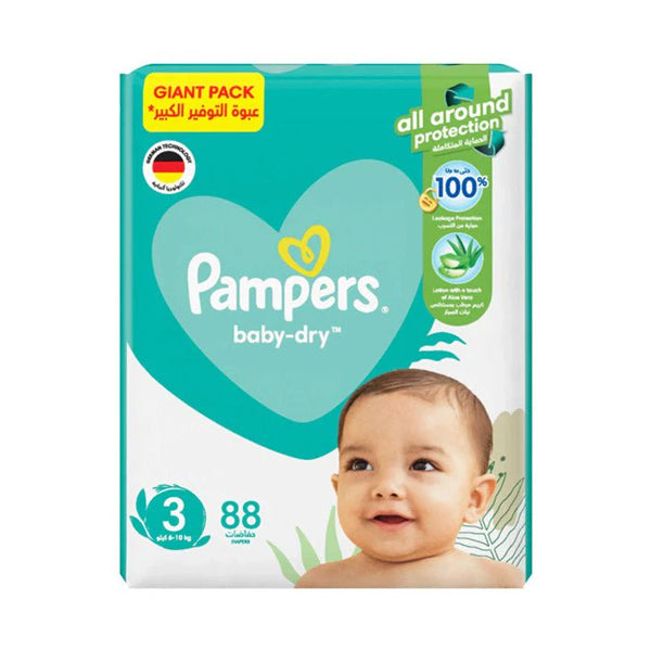 بامبرز حفاضات العبوة الضخمة بيبي دراي مع لوشن الصبار مقاس (3)10-6 كجم – Sidalih.com || صيدلية.كوم