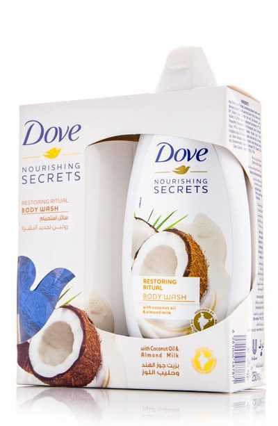 دوف غسول استحمام بزيت جوز الهند وحليب اللوز مع ليفة 250 مل – Sidalih.com || صيدلية.كوم