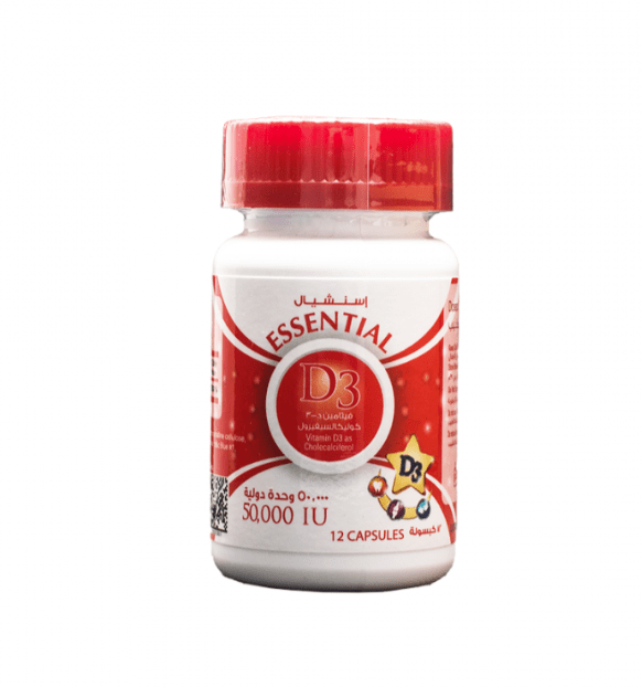 Essential D-3 50,000 IU 12 capsules – Sidalih.com || صيدلية.كوم