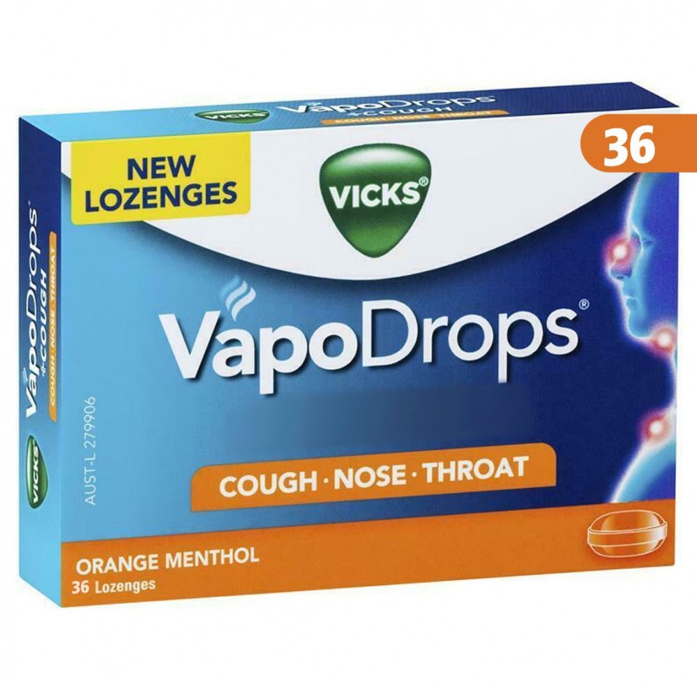 Vicks Vapodrops Emulsion Menthol and Orange - 36 Tablets