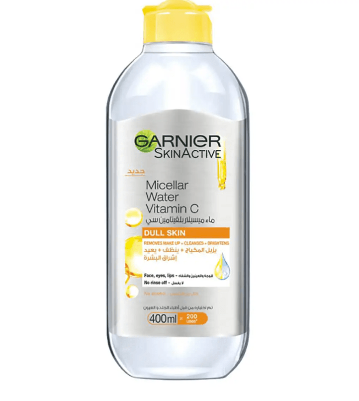غارنييه مزيل مكياج منضف مائي ميسيلار للتفتيح السريع بالفيتامين سي 400 – Sidalih.com || صيدلية.كوم