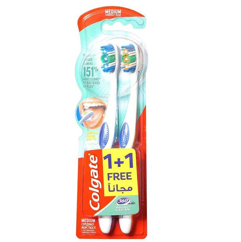 كولجيت فرش اسنان 363 نظافه الفم كامله وسط 1+1 مجانا – Sidalih.com || صيدلية.كوم