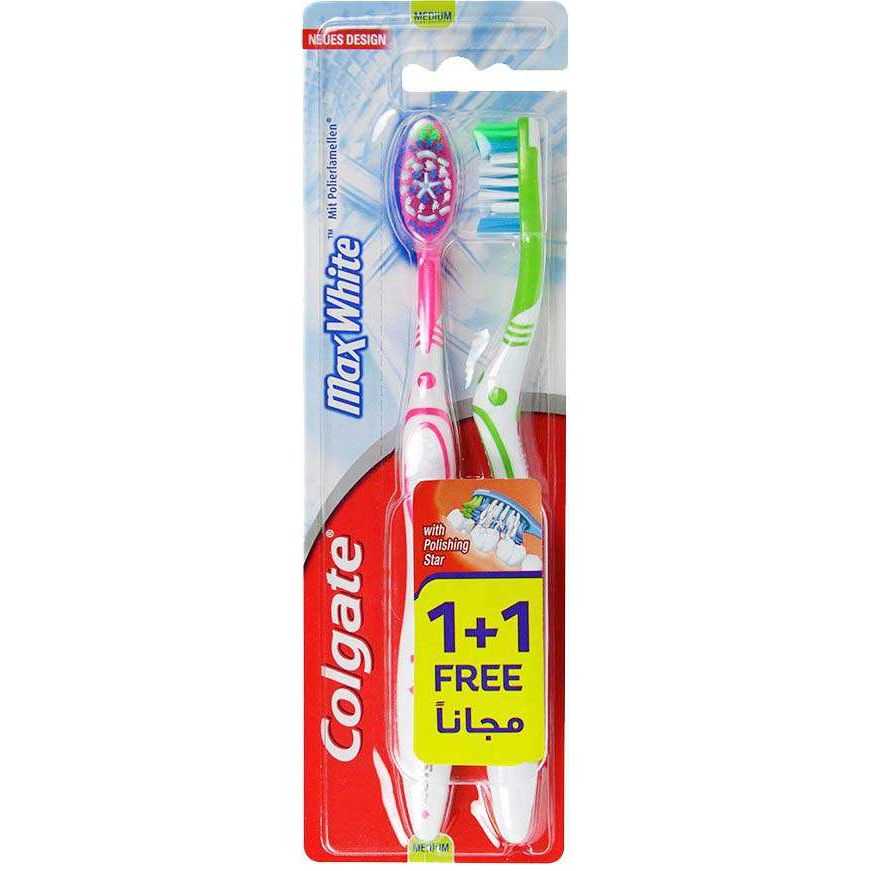 كولجيت فرش اسنان ماكس وايت وسط 1+1 مجانا – Sidalih.com || صيدلية.كوم