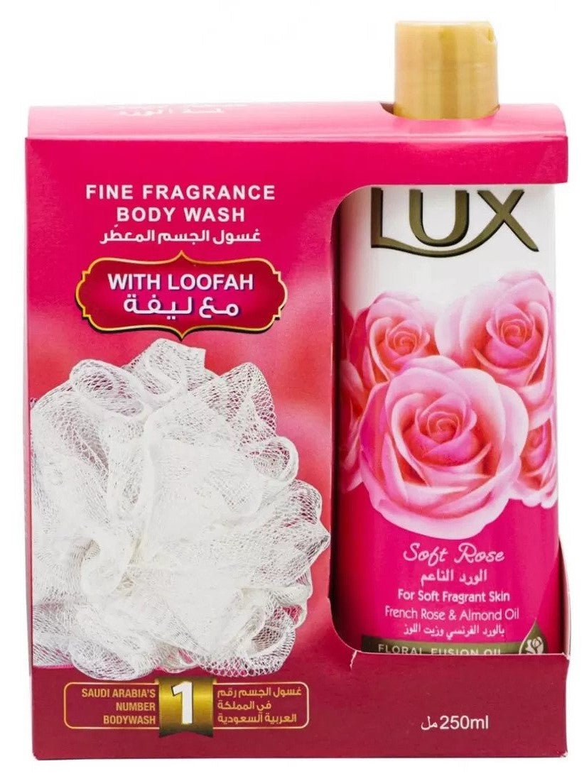 لوكس سائل استحمام لمسة ناعمة 250 مل مع ليفة – Sidalih.com || صيدلية.كوم