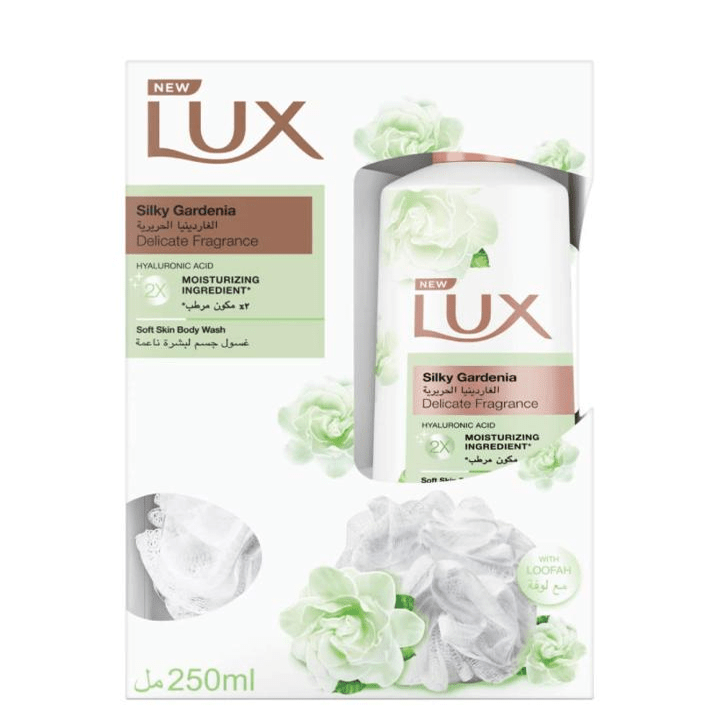 لوكس سائل استحمام مرطب الغاردينيا الحريرية+ ليفة 250 مل – Sidalih.com || صيدلية.كوم