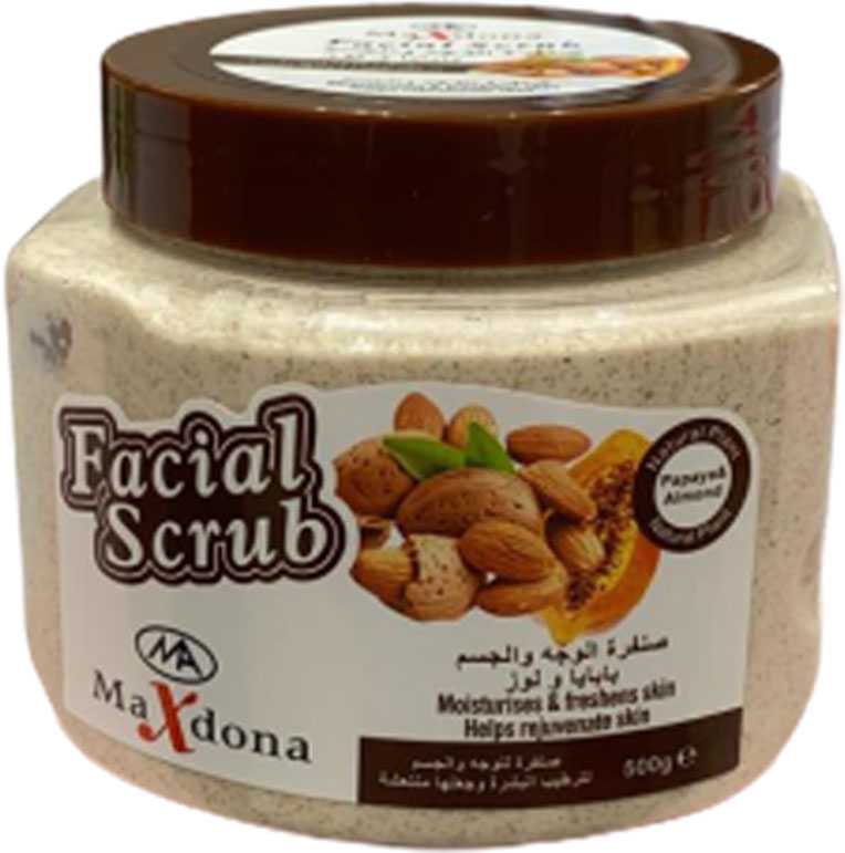 ماكسدونا صنفرة للوجه والجسم بابايا ولوز 500جم – Sidalih.com || صيدلية.كوم